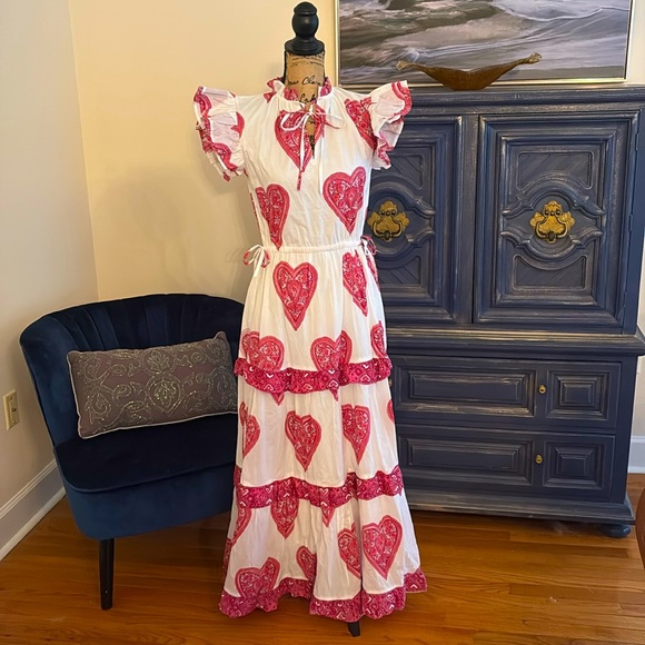 Victoria Dunn | Dresses | Victoria Dunn Designer New Nwt Red White Maxi ...